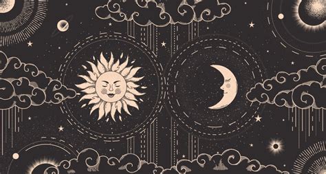 Celestial Sun And Moon Background Celestial Sun Moon Wall Print Retro