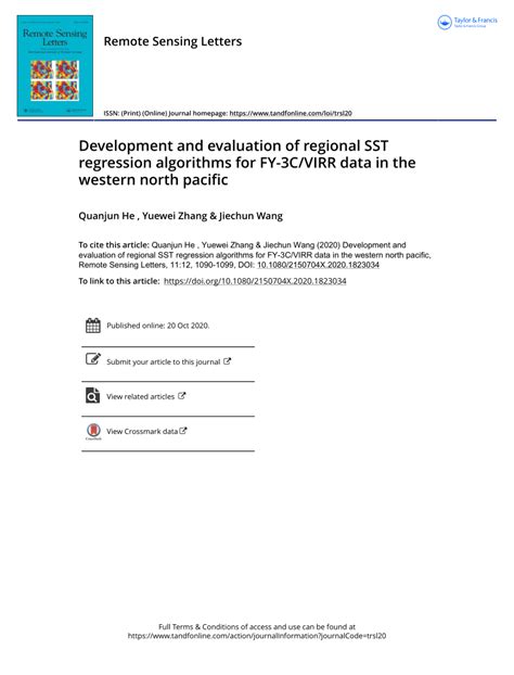 pdf development and evaluation of regional sst regression algorithms