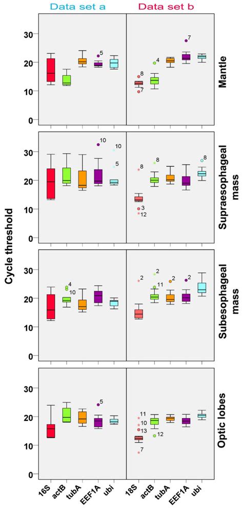 Rt Qpcr Cycle Threshold Ct Values Of Candidate Reference Genes Among