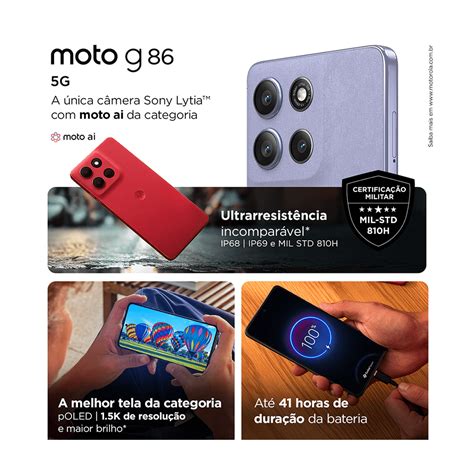Celular Moto G86 5g Com 256gb Loja Oficial Brasil 2026