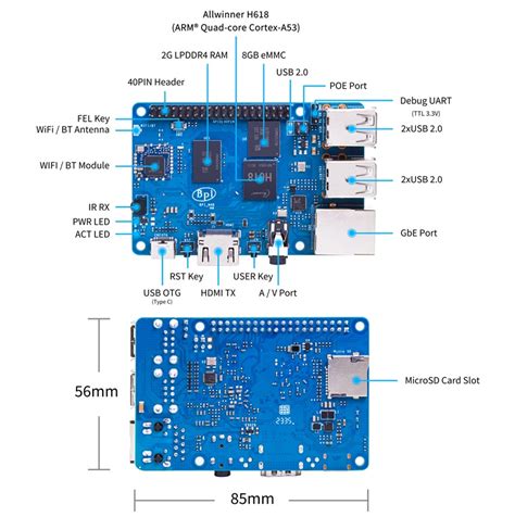Banana Pi Bpi M4 Berry With Allwinner H618 2g Ram8g Emmc Onboard Bpi M4 Berrybpi M4 Zero