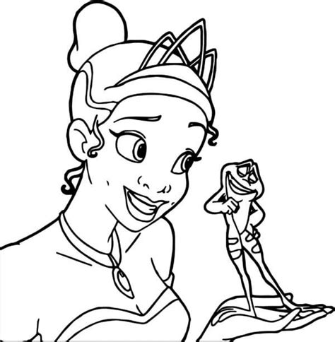 Conversation Between The Frog Prince And Tiana Coloring Page Download