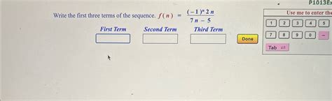 Solved Write the first three terms of the sequence. | Chegg.com