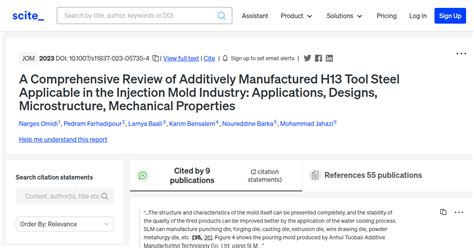A Comprehensive Review Of Additively Manufactured H13 Tool Steel Applicable In The Injection