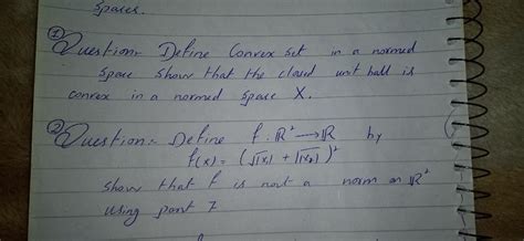 solved spaces a questions define convex set in a normed