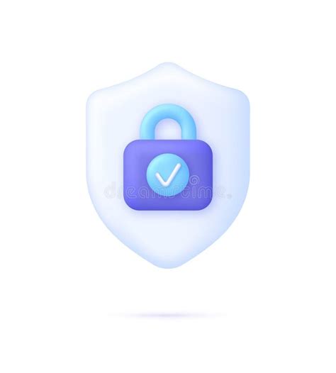 3d Shield And Padlock Cyber Security To Protect Personal Data Padlock