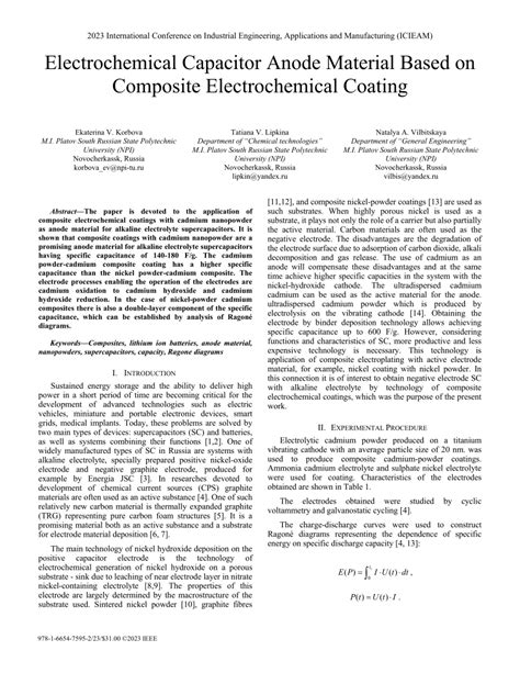 Pdf Electrochemical Capacitor Anode Material Based On Composite