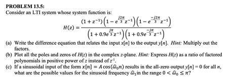 solved problem 13 5 consider an lti system whose system