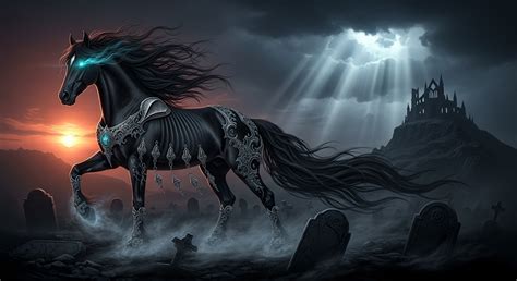 Free Spectral Stallion Emerges Image Ghost Horse Skeleton