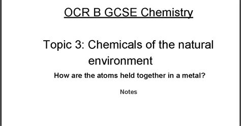 Summary Notes Bundle OCR B Chemistry GCSE PMT Education