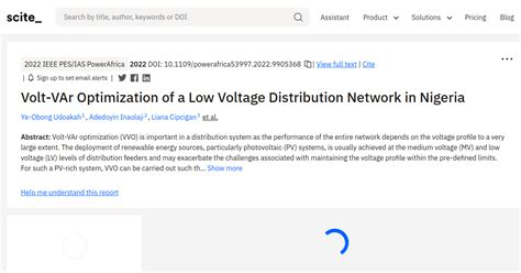 Citation Report Volt Var Optimization Of A Low Voltage Distribution