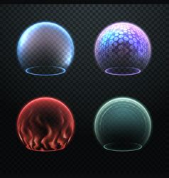 Force Field Set Isolated Royalty Free Vector Image