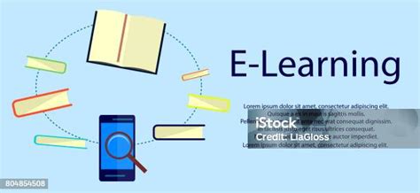 교육 Infographic입니다 E러닝 온라인 교육에 대 한 평면 벡터 일러스트 개념에 대한 스톡 벡터 아트 및 기타 이미지