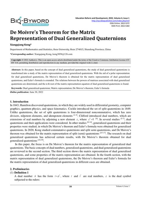 Pdf De Moivres Theorem For The Matrix Representation Of Dual