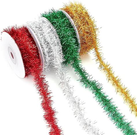 20yards Christmas Tinsel Ribbon 4colors Christmas Tinsel Garland Twist