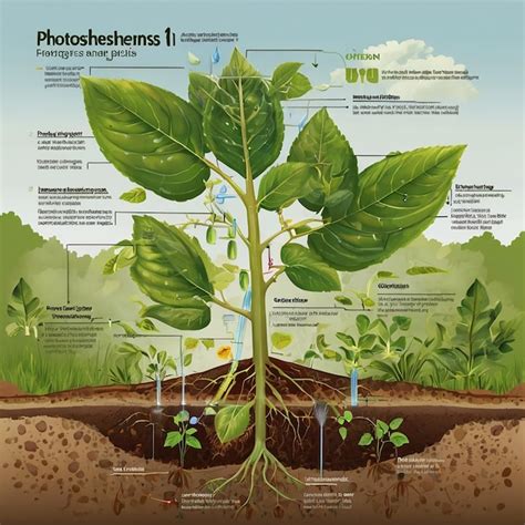 Diagram Showing Process Of Photosynthesis In Plant Premium Ai