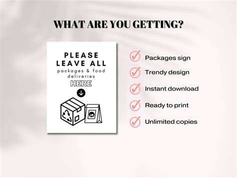 Food Deliveries Sign Please Leave All Packages And Food Deliveries Here