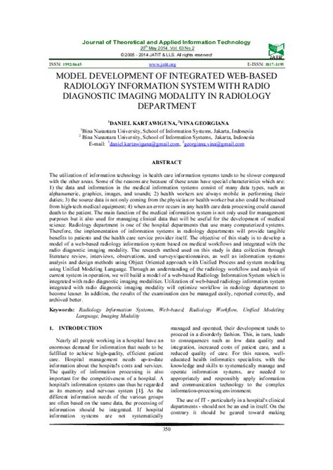 Pdf Model Development Of Integrated Web Based Radiology Information