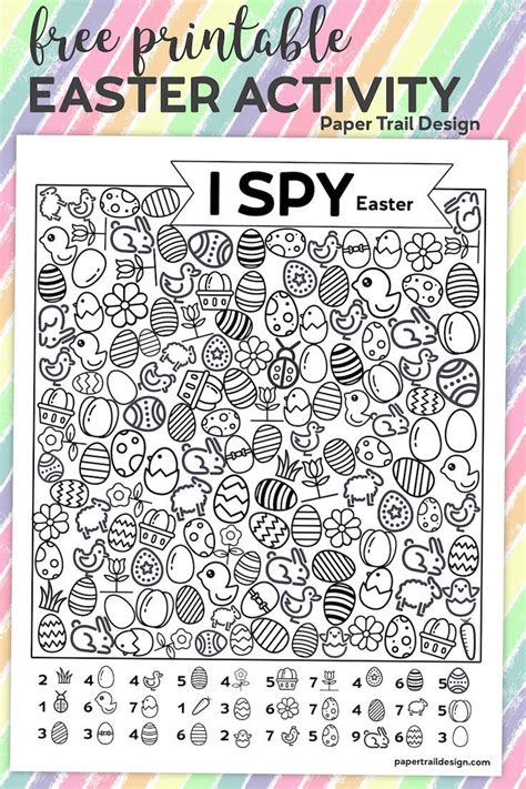 Free Printable I Spy Easter Activity Paper Trail Design Easter Printables Free Easter