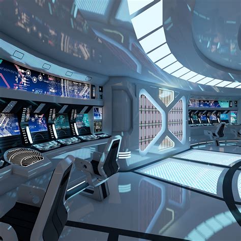 3d Sci Fi Interior Behance