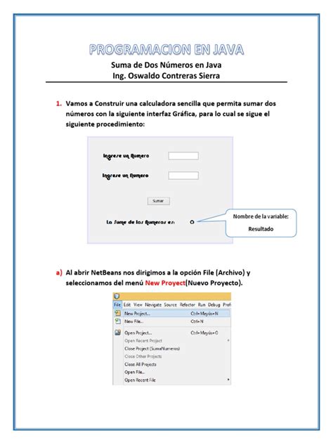 programacion en java suma de dos numeros descargar gratis pdf