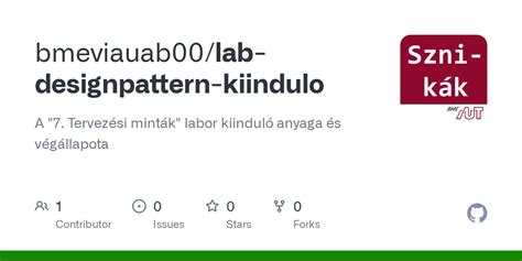 GitHub bmeviauab lab designpattern kiindulo A Tervezési minták labor kiinduló anyaga