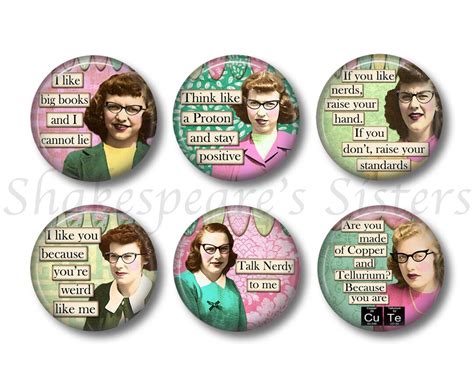 Nerdy Girls Fridge Magnets Nerd Magnets 6 Magnets 15 Inch Magnets
