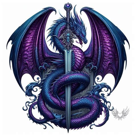 Black And Purple Dragon Tattoo Purple Dragon Tattoo For Women Dragon