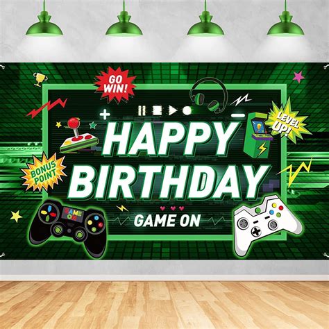 Video Game Backdrop Happy Birthday Banner Gaming Theme
