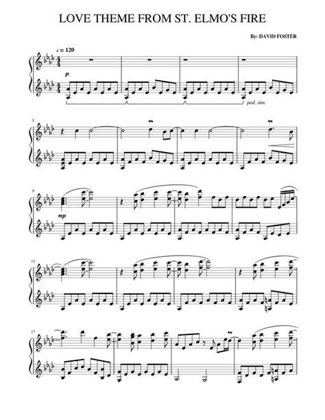 Love Theme From St Elmos Fire Sheet Music