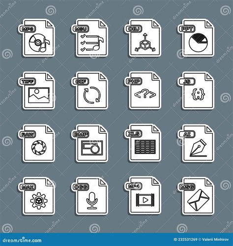 set line msg file document ai js obj tiff mp3 and php icon