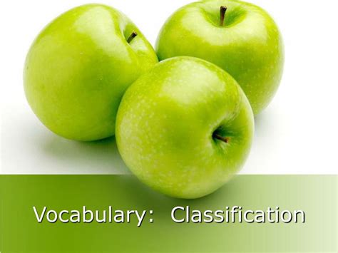 Ppt Vocabulary Classification Powerpoint Presentation Free Download