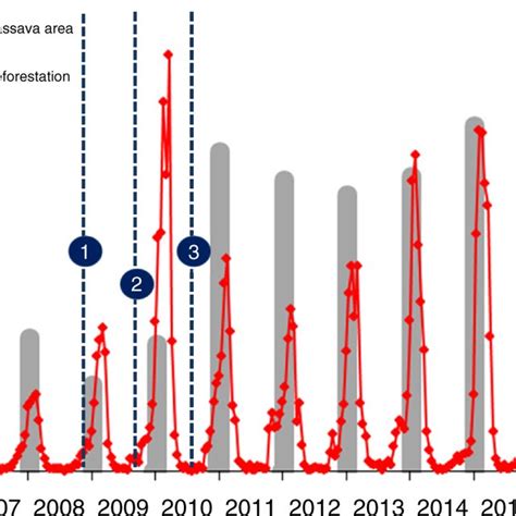 Near Real Time Deforestation Patterns Relate To The Annual Increase In