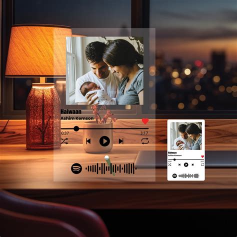 Customizable Spotify Plaque With Slim Removal Stand And Spotify Card