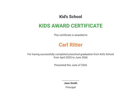 Free Kindergarten Graduation Ceremony Certificate Template To Edit Online