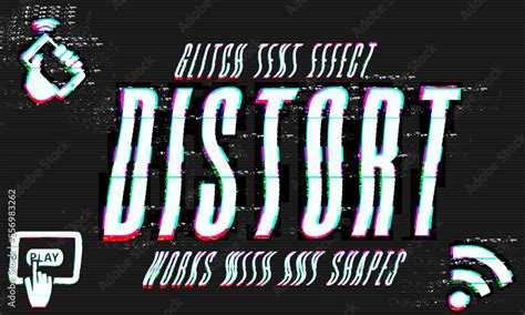 Glitch Text Effect Generator Graphic Styles Mockup Stock Vector Adobe Stock