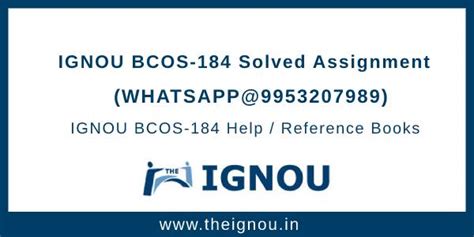 ignou bcos 184 solved assignment 2024 25 free download