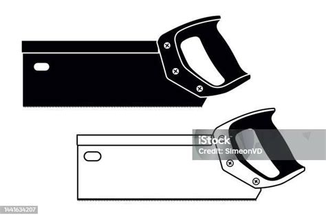 백톱 실루엣과 윤곽선 벡터 쇠톱 고립 된 그림입니다 톱톱 목수 도구 목재 절단 장비 건설 산업에 대한 스톡 벡터 아트 및 기타 이미지 건설 산업 금속 날 Istock