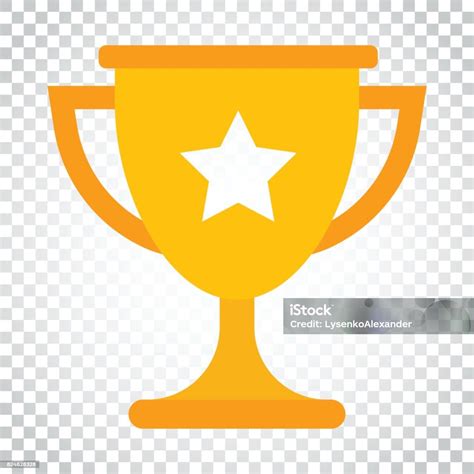 트로피 컵 평면 벡터 아이콘입니다 간단한 상자 기호입니다 격리 된 배경에 금 그림입니다 간단한 비즈니스 개념 그림입니다 Championship에 대한 스톡 벡터 아트 및