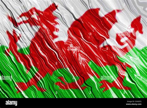 Silk Fabric Texture With Wales Flag Stock Vector Image And Art Alamy