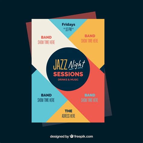 화려한 음악 파티 포스터 무료 벡터