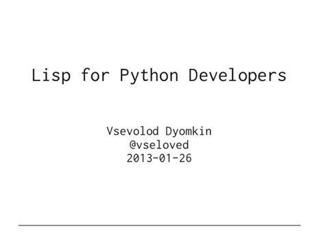 lisp for python programmers