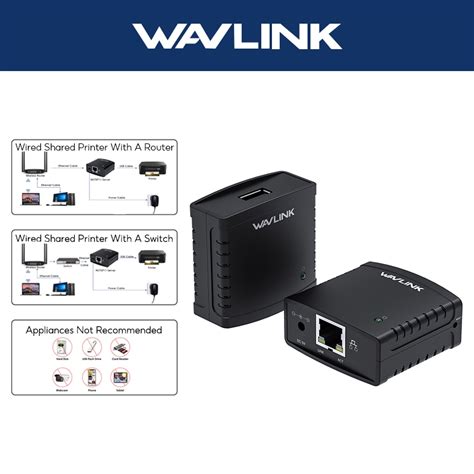 Wavlink Usb2 0 Wireless Print Server Wifi With Lan Print Share Server For Usb Printers Print