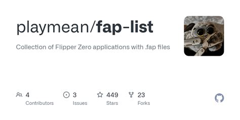 GitHub Playmean Fap List Collection Of Flipper Zero Applications