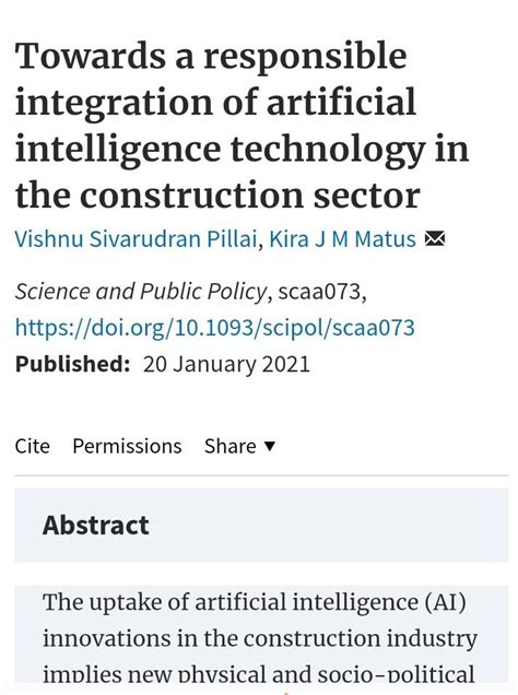 Priyadarshini Das On Linkedin Ai Construction Risks Responsibly Artificialintelligence