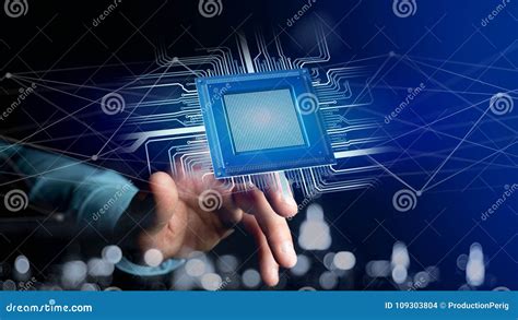 Processor Chip And Network Connection D Render Stock Photo Image Of System Businessman
