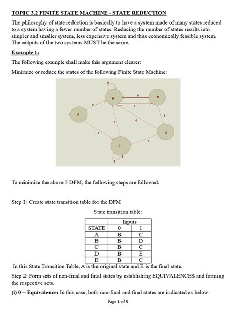 Topic 32 State Reduction Pdf Applied Mathematics Computer Programming