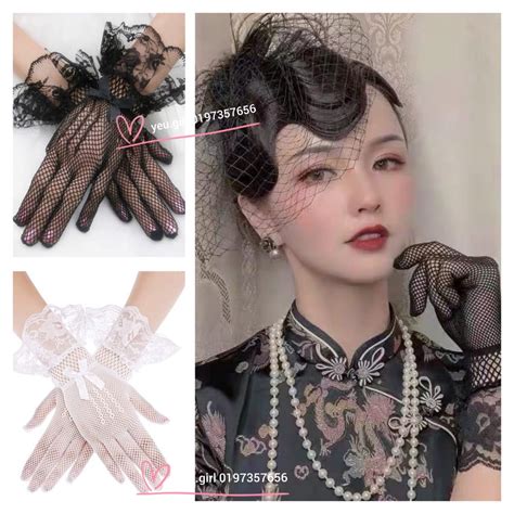 Knit Gloves Full Finger Lace Gloves Bridal Wedding Sexy Glovessarung Tangan Perkahwinan Bunga