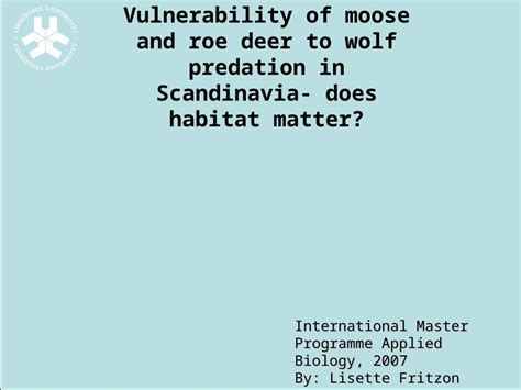 Ppt Vulnerability Of Moose And Roe Deer To Wolf Predation In