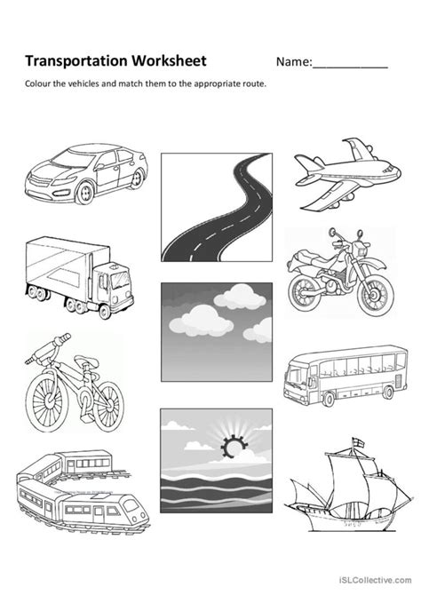 Transport Worksheets